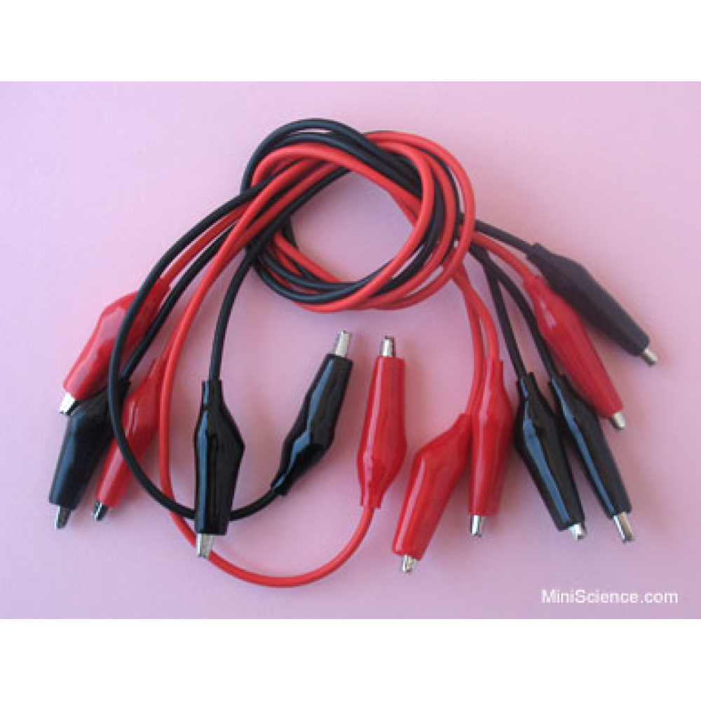Test Lead Set, Wires With Alligator Clips, Set Of 6