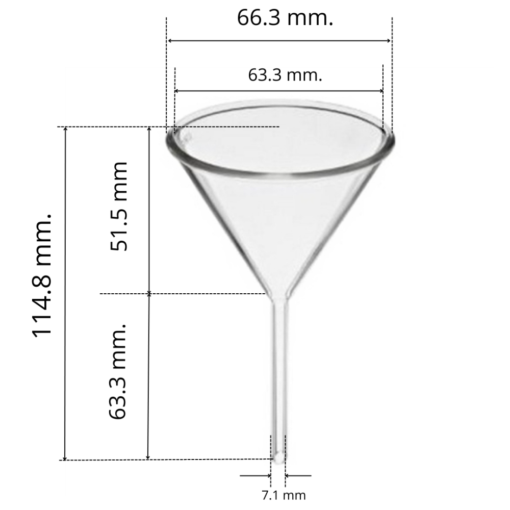 58° Angle Borosilicate Glass Filtration Funnels